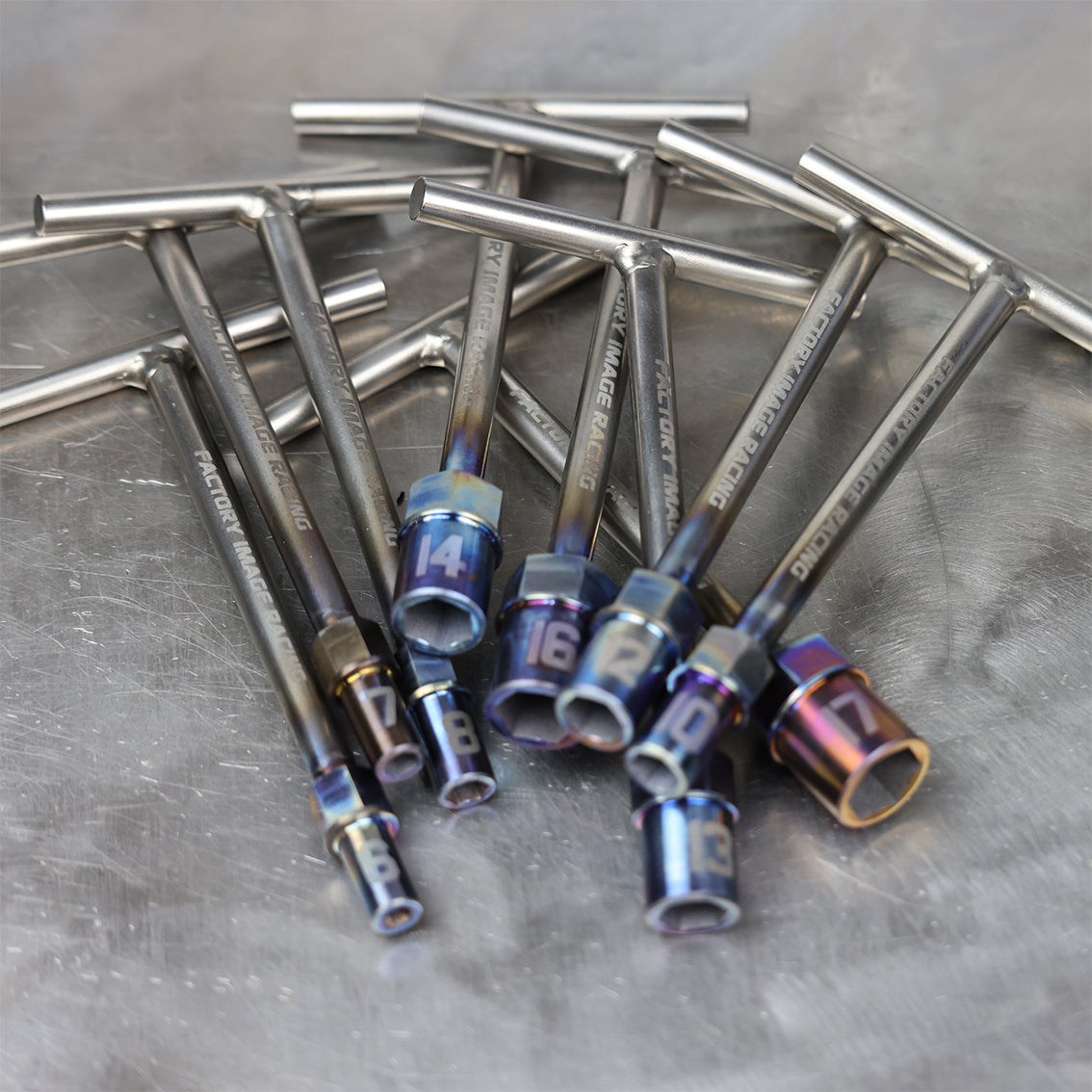 GRADE 5 TITANIUM T-BAR SET OF 10 FLAMED FINISH – Factory Image Racing