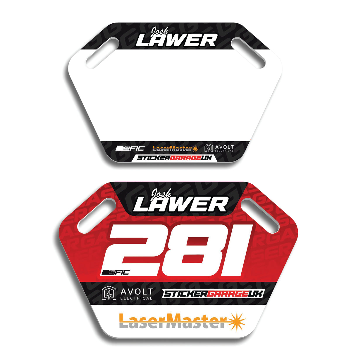 Custom printed Pit Board for MX and Enduro BACK & FRONT – Factory Image ...