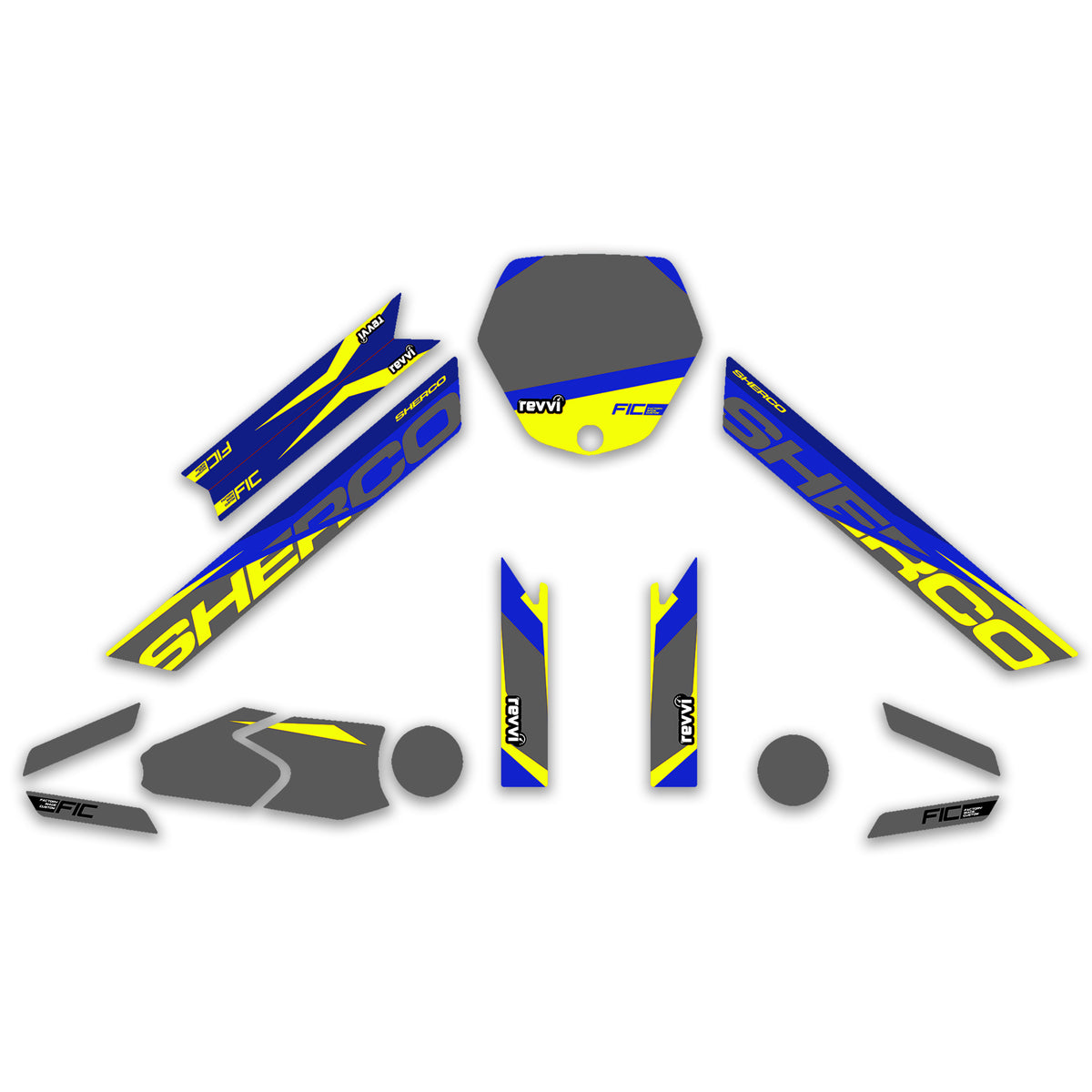 REVVI 12" 16" 18" CUSTOM SHERCO OEM GRAPHICS DECAL KIT – Factory Image ...